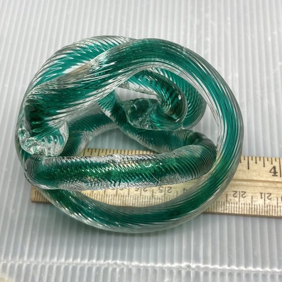 ? Murano | Accents | Vintage Emerald Green Ribbed Art Glass Infinity ...